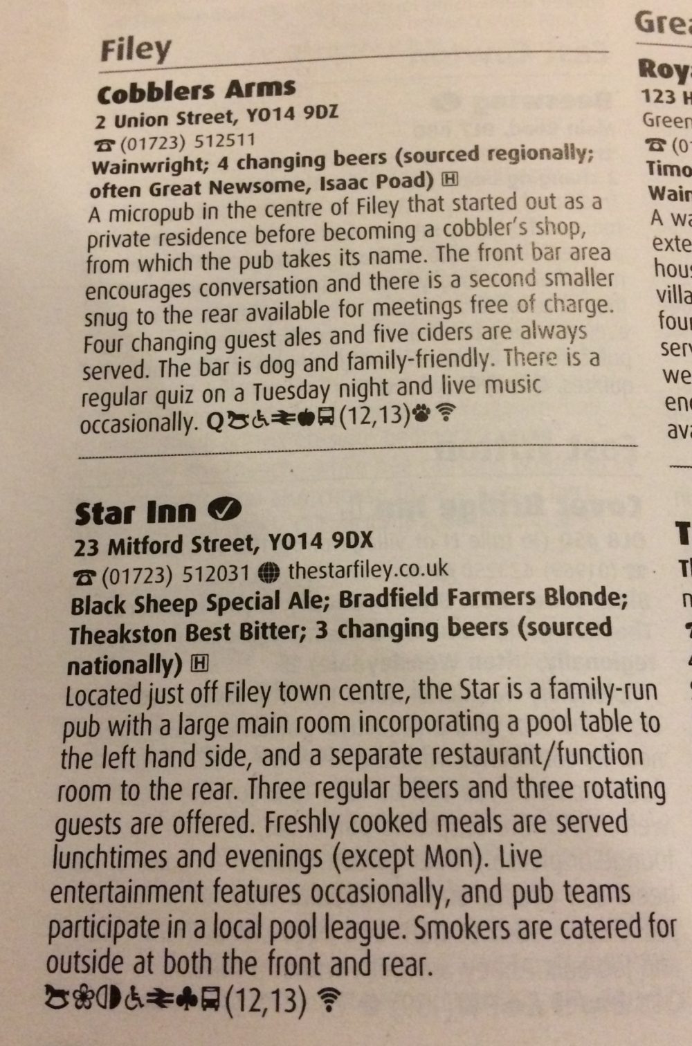 Filey Pubs in Good Beer Guide! - Filey